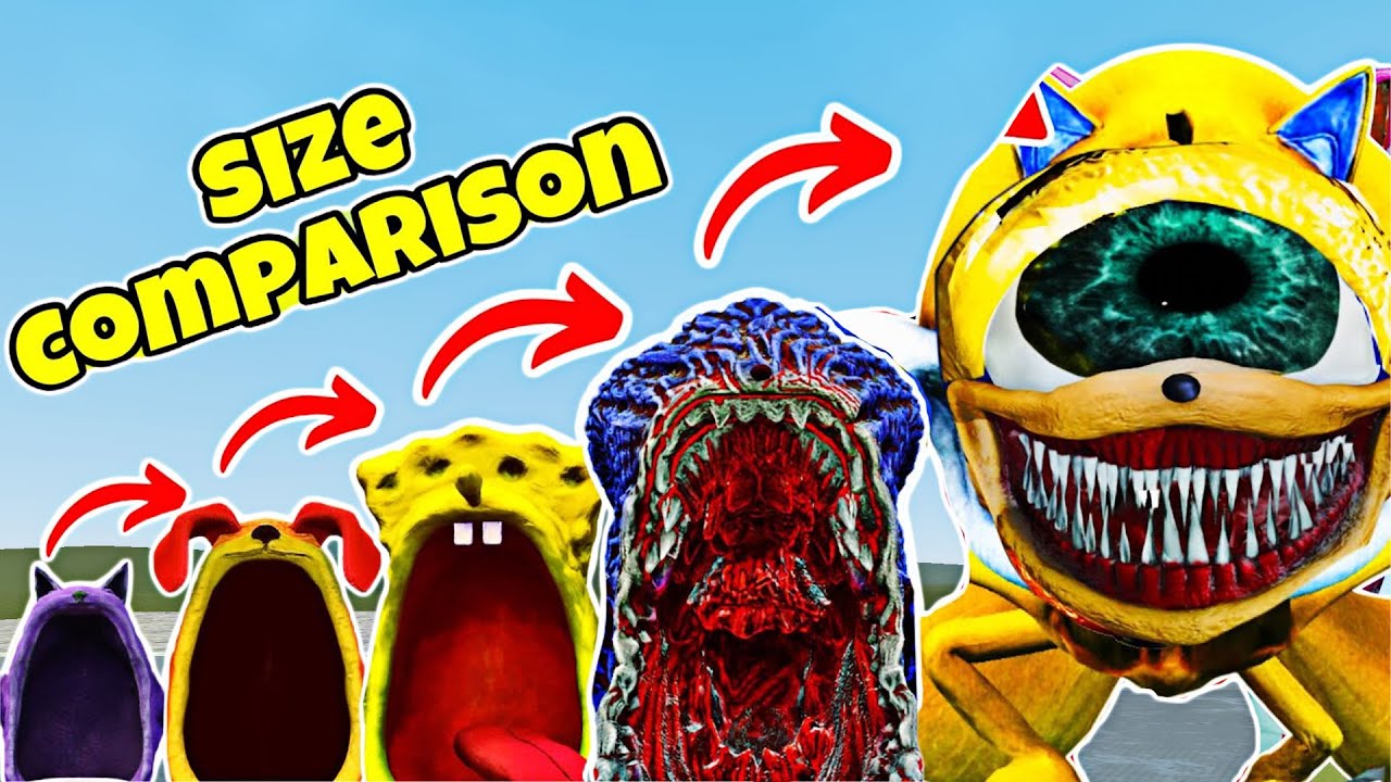 NEW SIZE COMPARISON ALL SONIC SEA EATER PHASE 1-6 in Garry's Mod! - YouTube