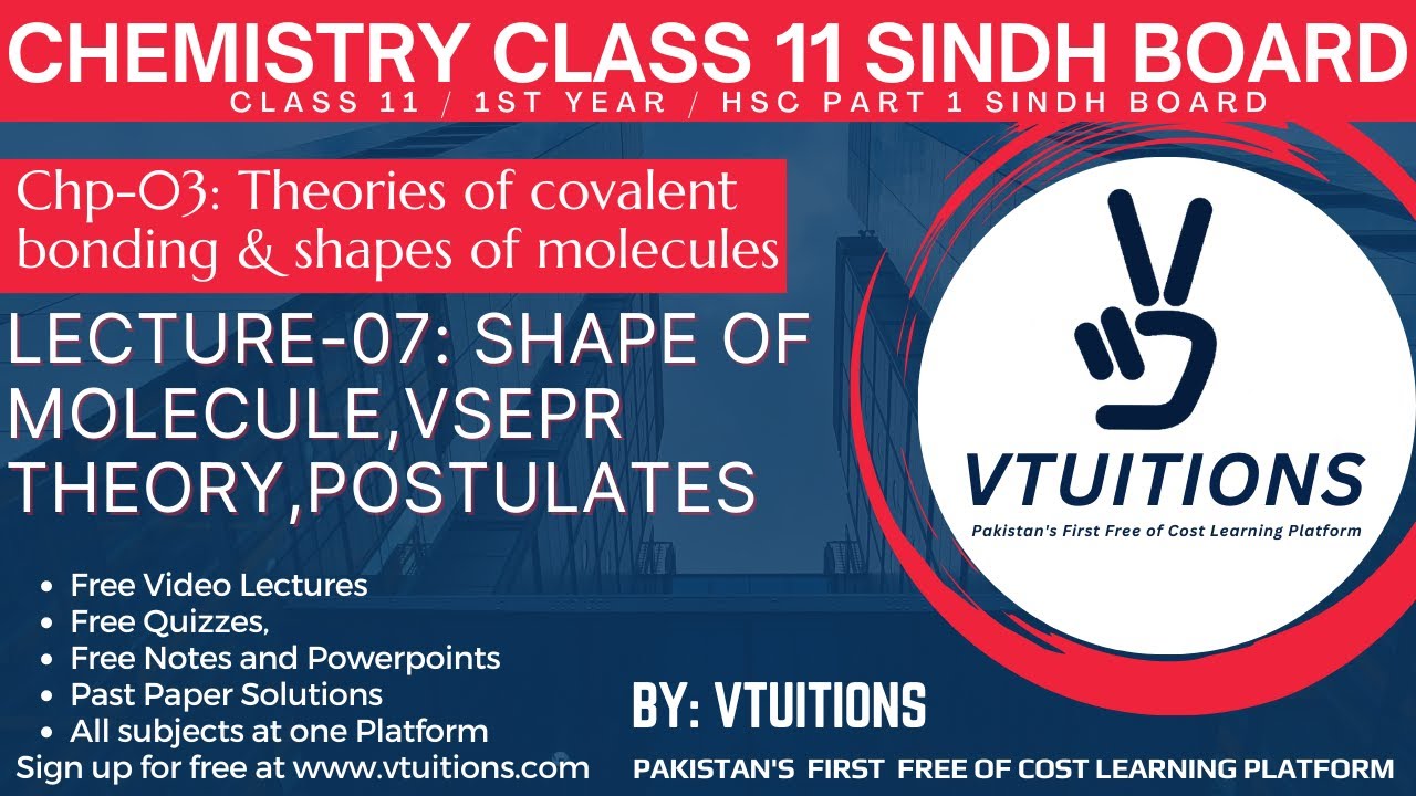 Shape of molecule,VSEPR theory,postulates | Chapter-03 | Chemistry ...