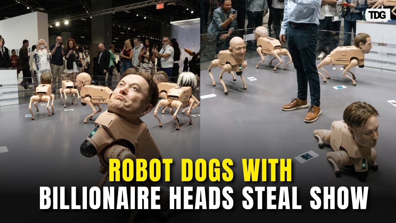 Robot Dogs Featuring Musk, Zuckerberg, Bezos Heads Unveil at Art Basel ...