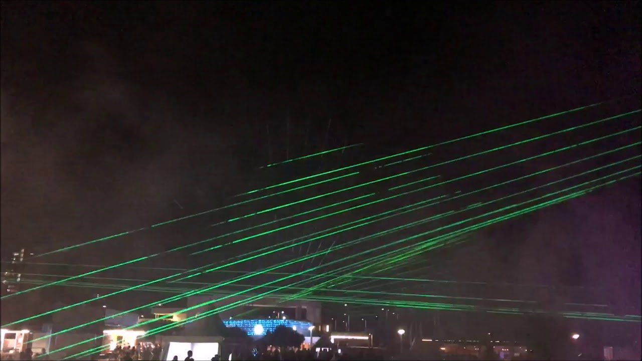 laser sky show - YouTube