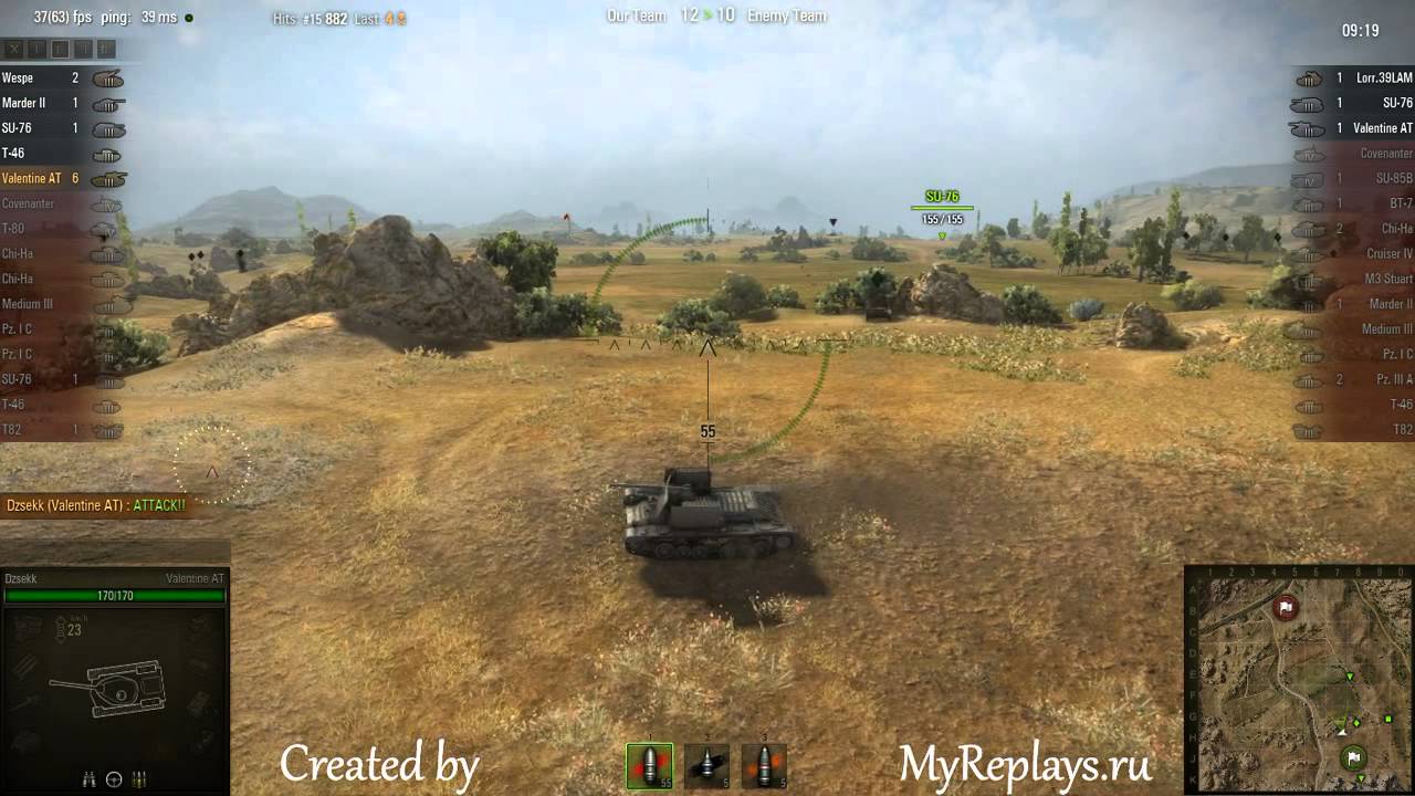 WOT: Steppes - Valentine AT - 8 frags - - YouTube