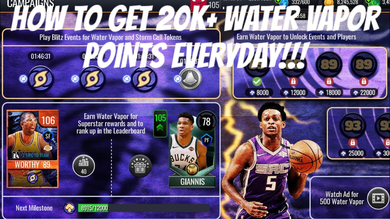 HOW TO GET 20K+ WATER VAPOR POINTS EVERYDAY IN NBA LIVE MOBILE 20 ...