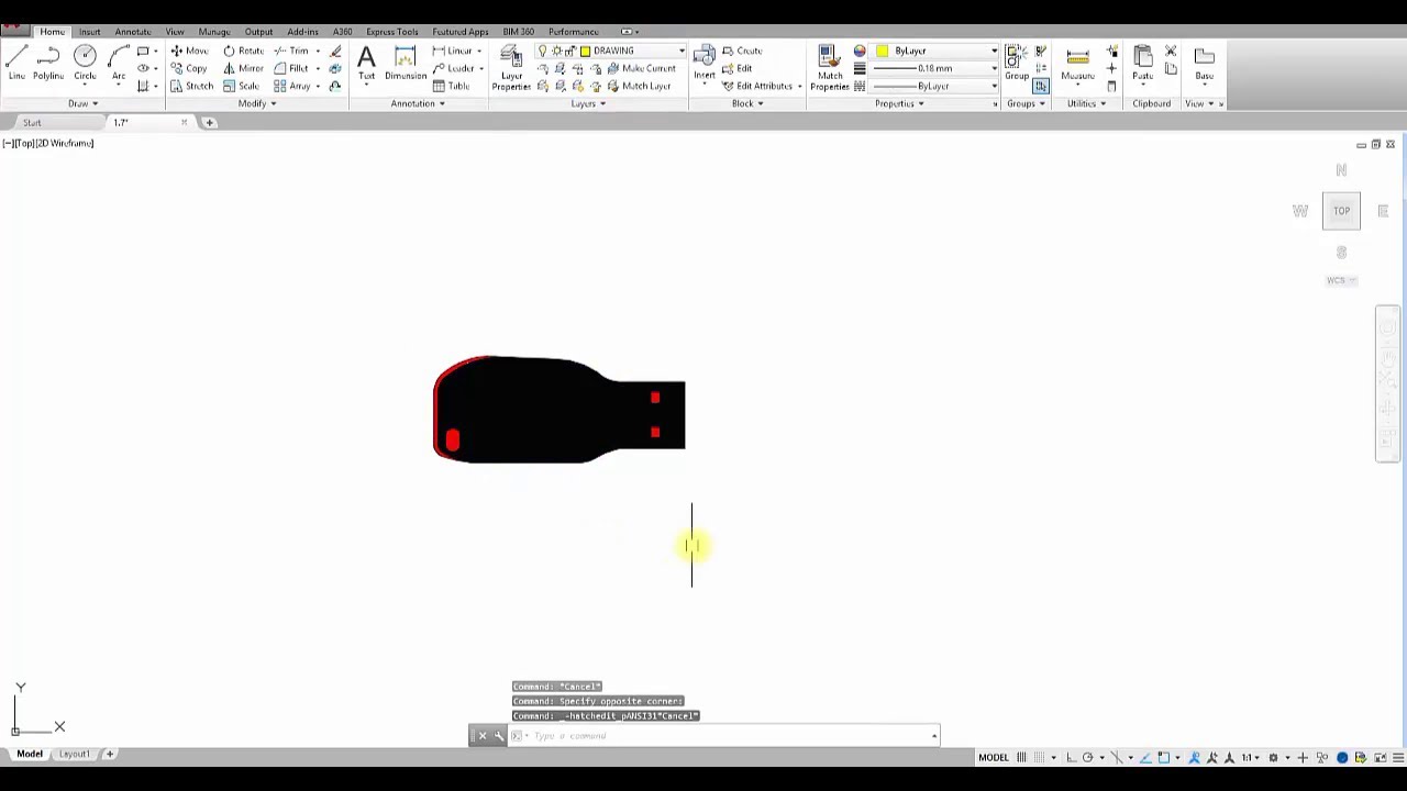 Design of a pen drive (USB) in Autocad - YouTube