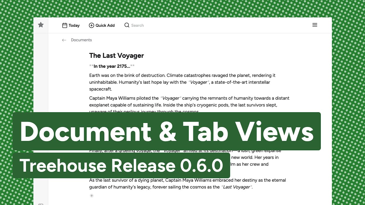 Treehouse Release 0.6.0: Document & Tab Views - YouTube