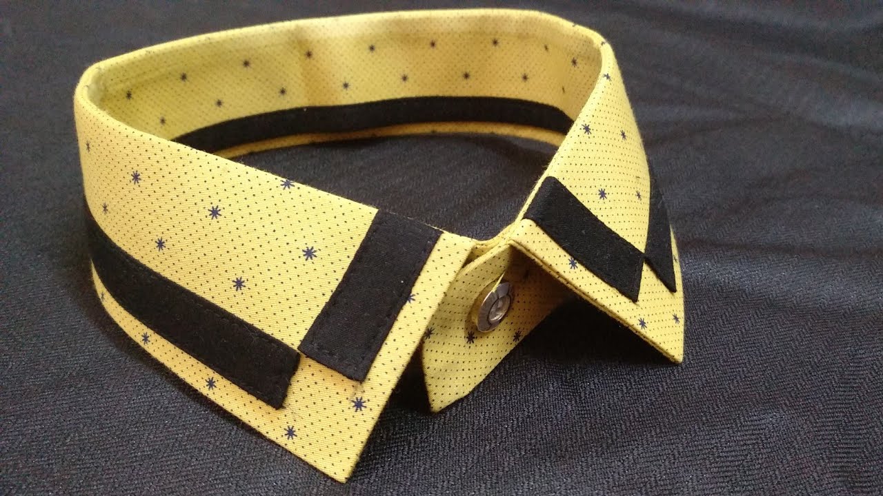 How to make designer shirt collar - YouTube