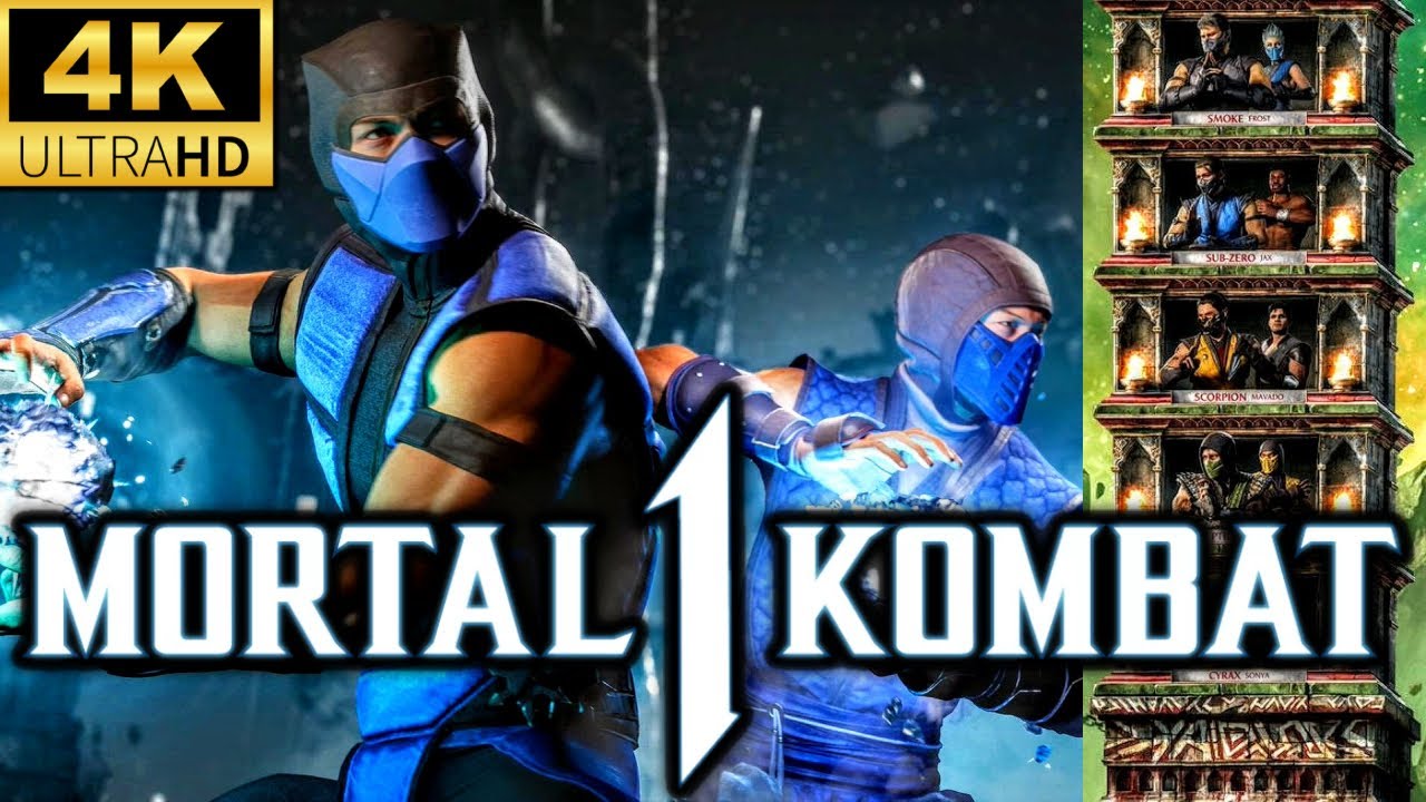 MK1 *SUB ZERO* UMK3 SKIN KLASSIC TOWER GAMEPLAY!! (SUB ZERO AS KAMEO) 4K 60 FPS (MORTAL KOMBAT 1 ...