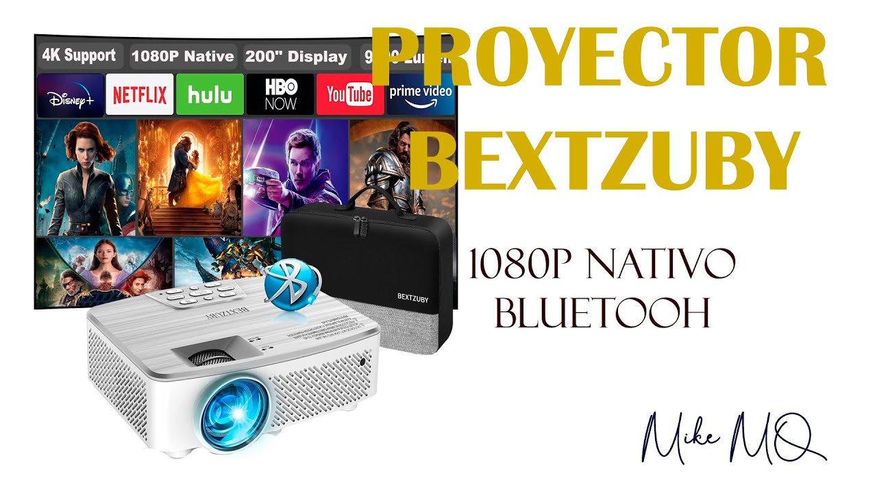 PROYECTOR BEXTZUBY 1080p Nativo y bluetooth, con maletín de transporte ...