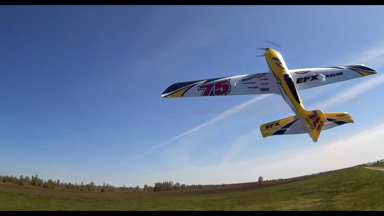 EFX Racer - maiden flight - wind 3 m/s - or more - YouTube