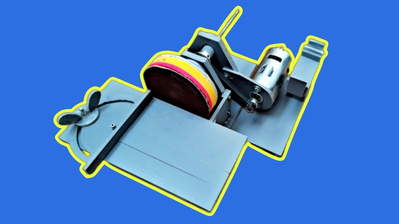 Homemade mini disc sander with PVC | making disc sander - YouTube