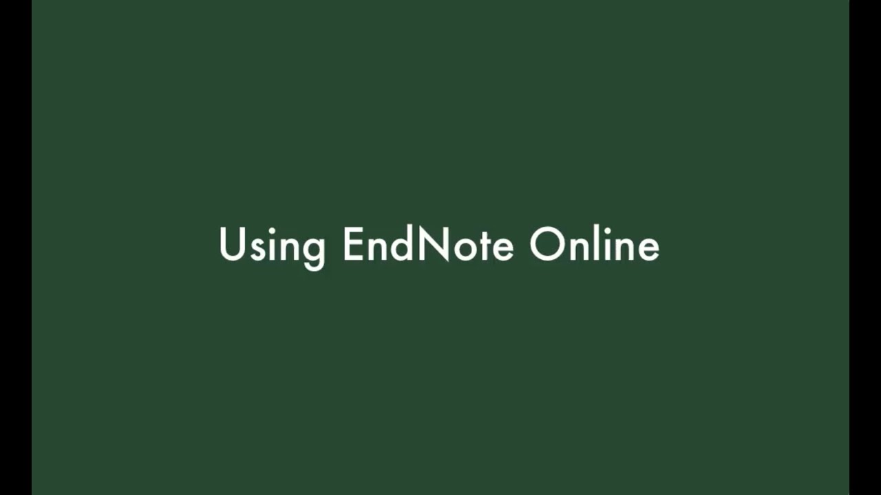 Using EndNote Online - YouTube
