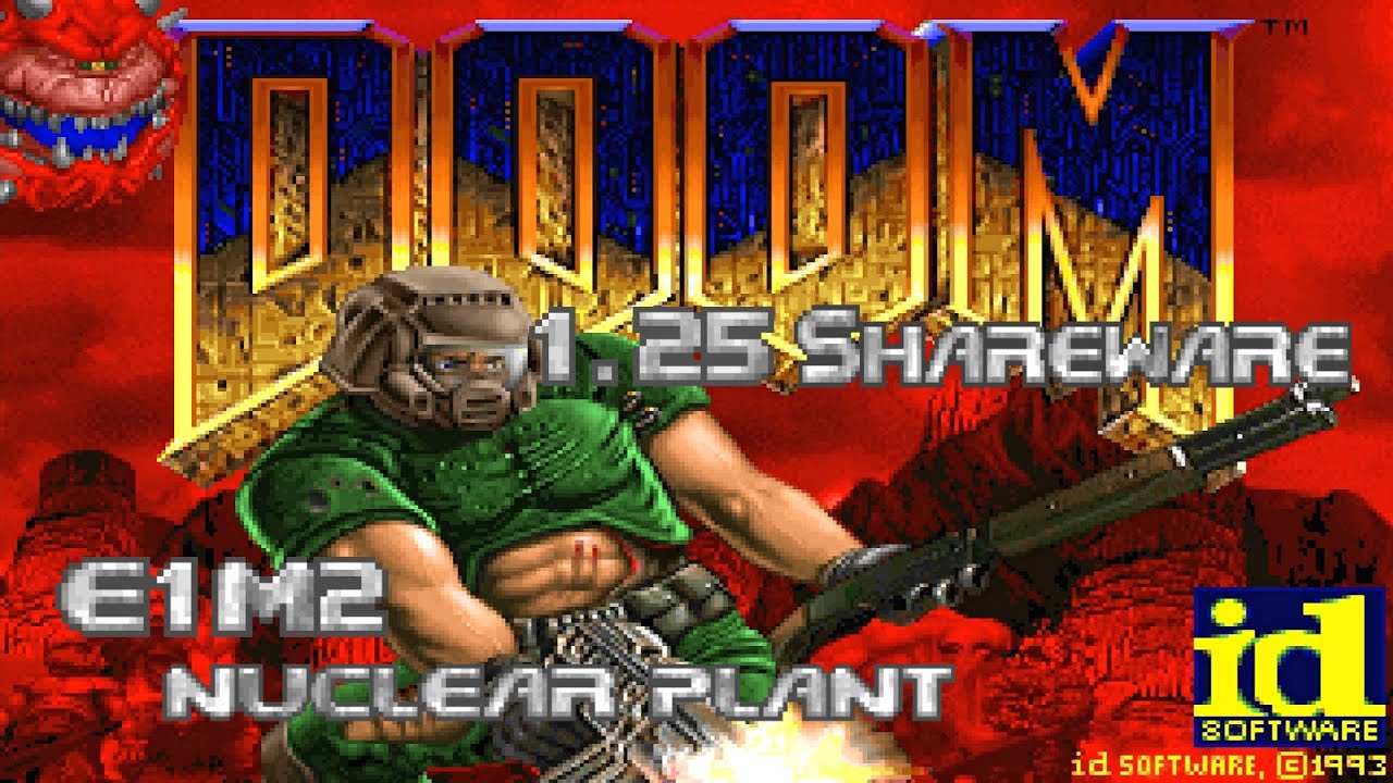 Doom 1.25 Shareware - E1M2: Nuclear Plant (100%) [DOSBox] - YouTube