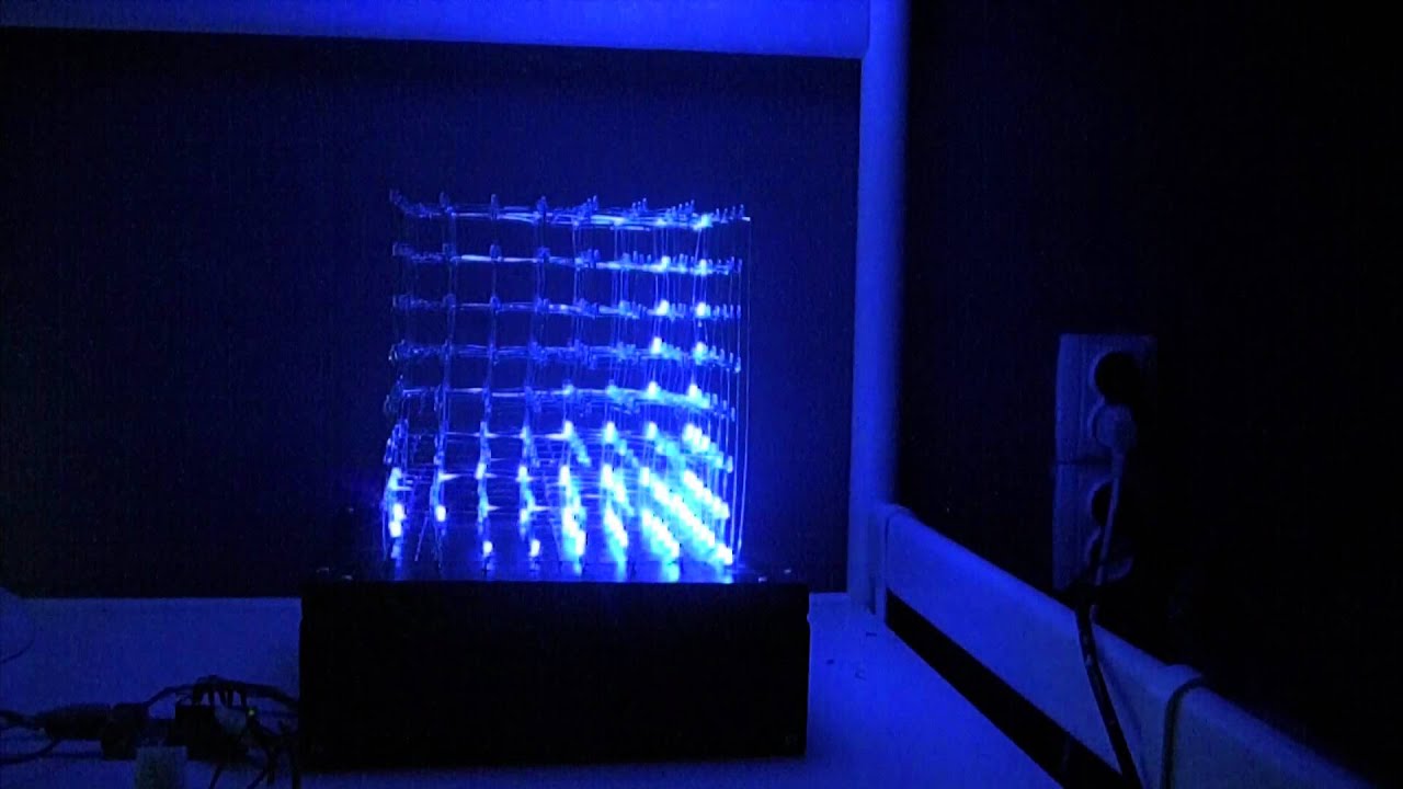 8x8x8 LED cube music visualization - YouTube