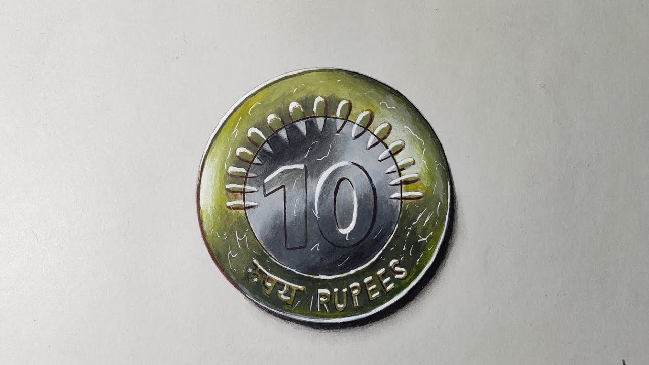 Drawing of a Indian 🇮🇳 10 rupees - YouTube