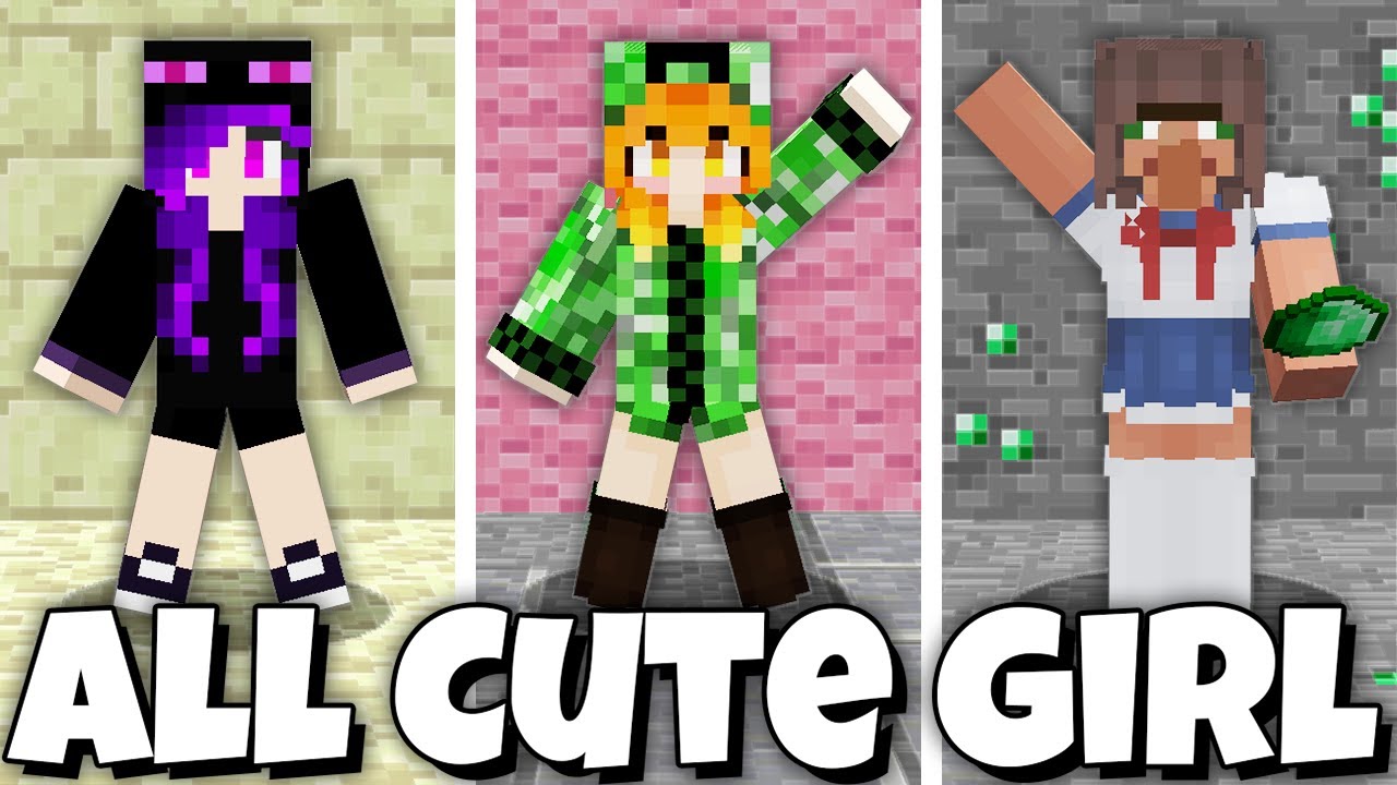 Compilation of the CUTE GIRL in Minecraft ! CREEPER Girl and VILLAGER ...