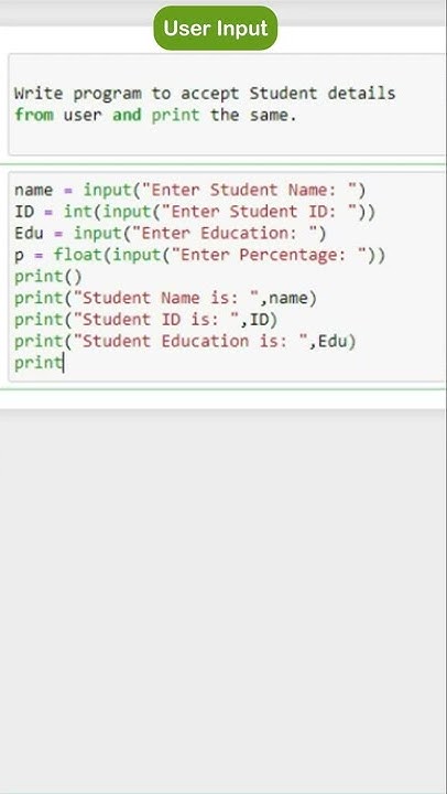 User Input Code With Python Shorts Python Tech Tutorial Shorts Youtube 