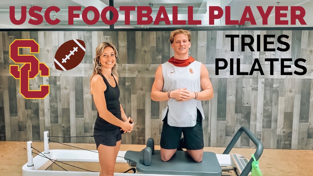 USC Football Player tries Pilates for the first time - YouTube