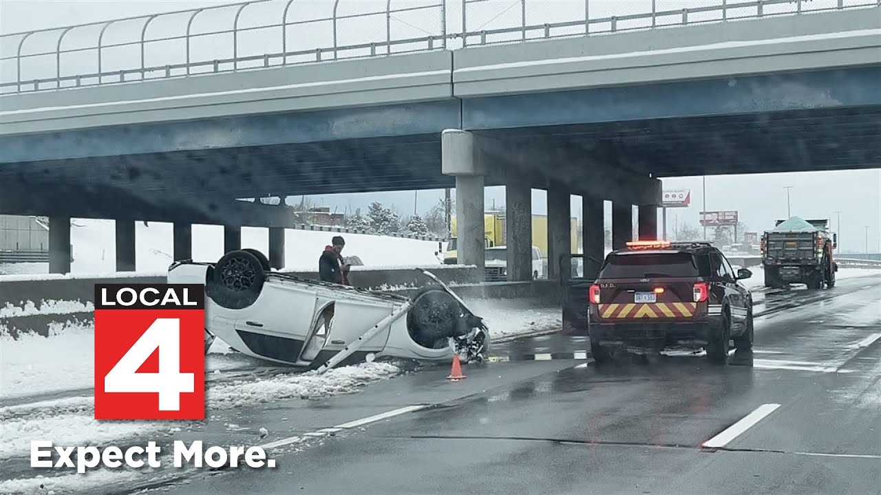 Michigan sees hundreds of crashes following morning snowfall - YouTube