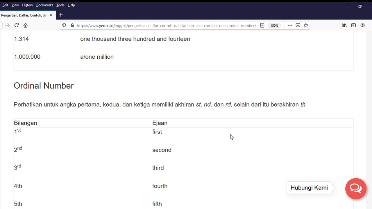 Pengertian, Daftar, Contoh, dan Latihan Soal Cardinal dan Ordinal ...