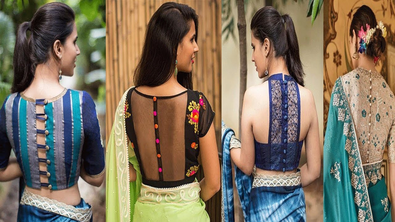 New Model Button Blouse Designs 2020||Latest Stylish Blouse Back Neck ...