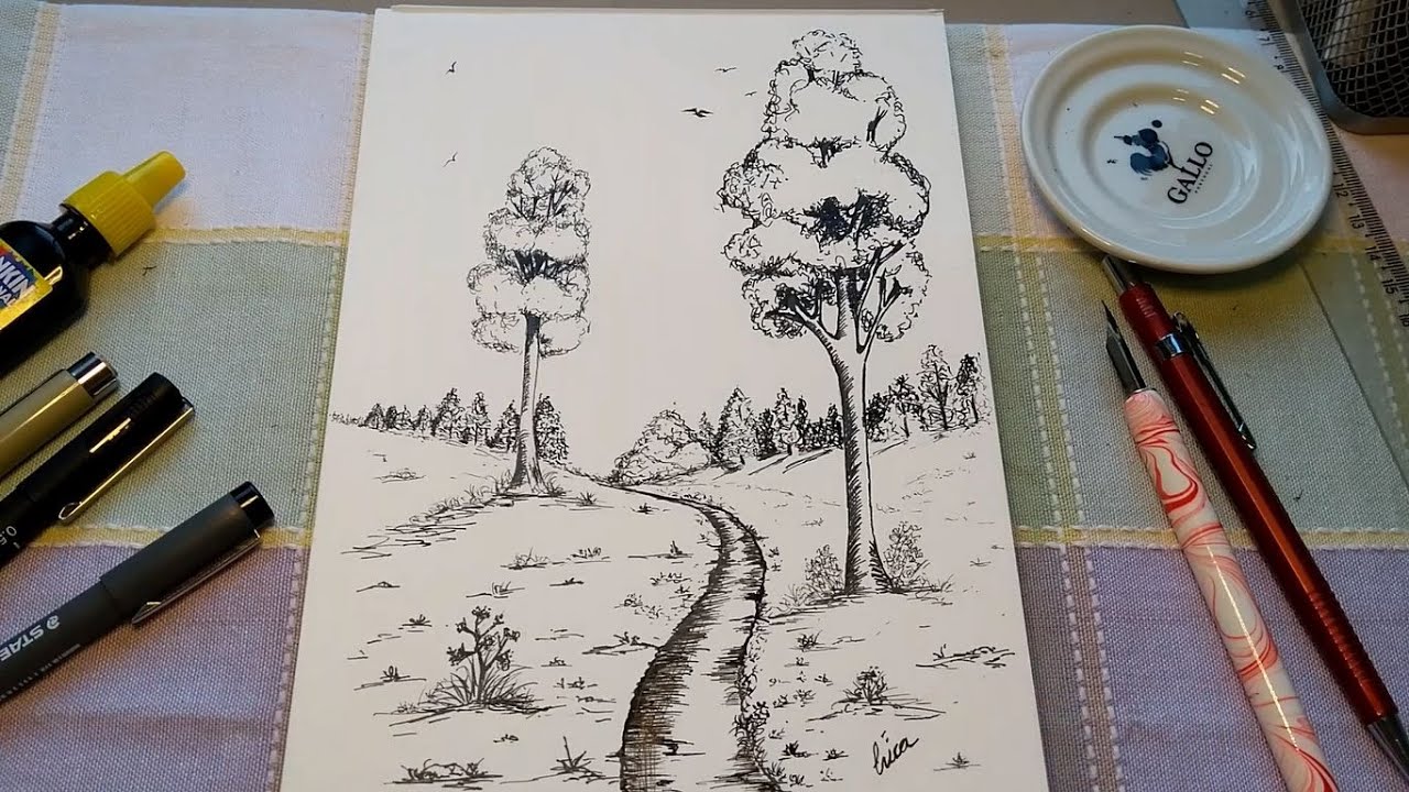 Desenhando com nanquim #1 - YouTube