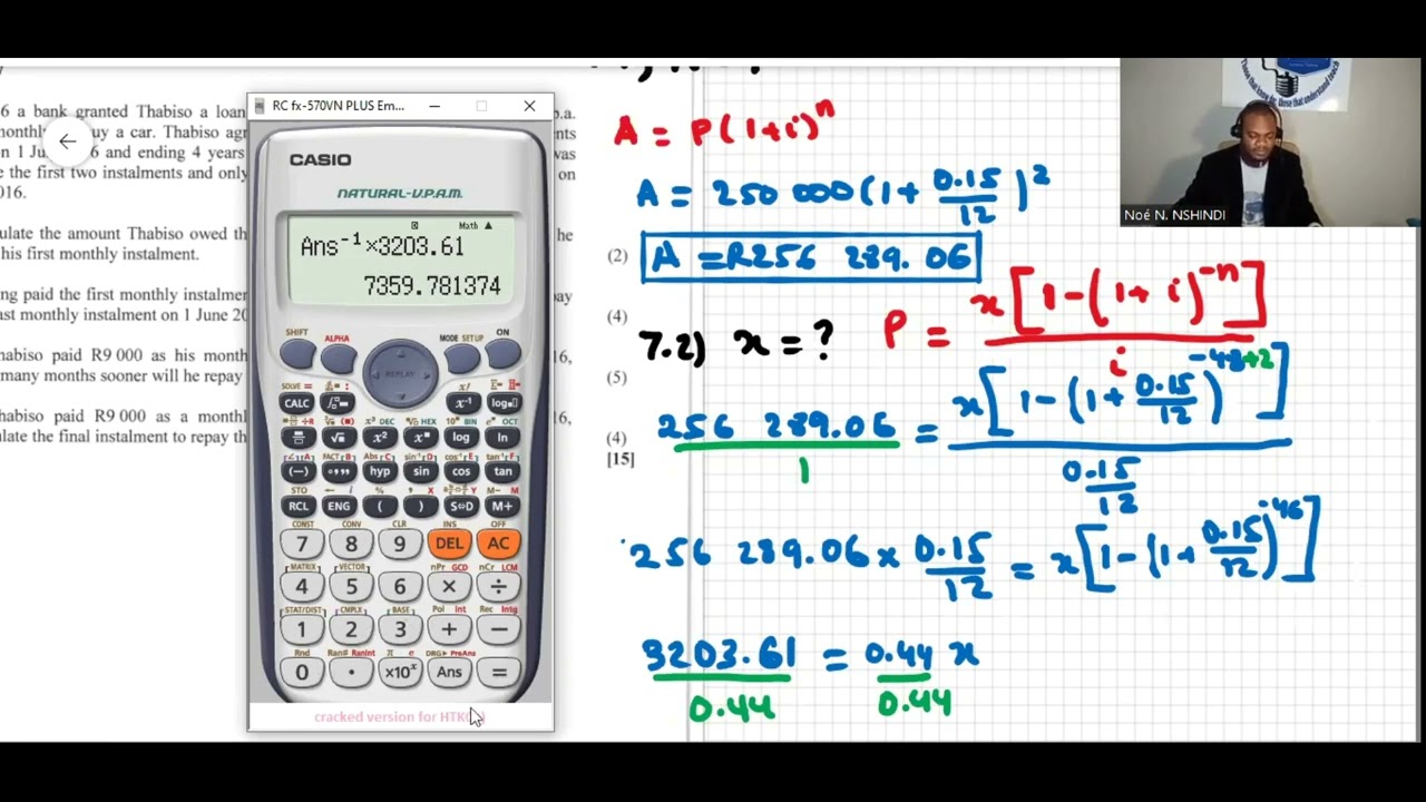 GRADE 12 MATH PAPER 1 2016 OCTOBER-NOVEMBER QUESTION 7 ON FINANCIAL ...
