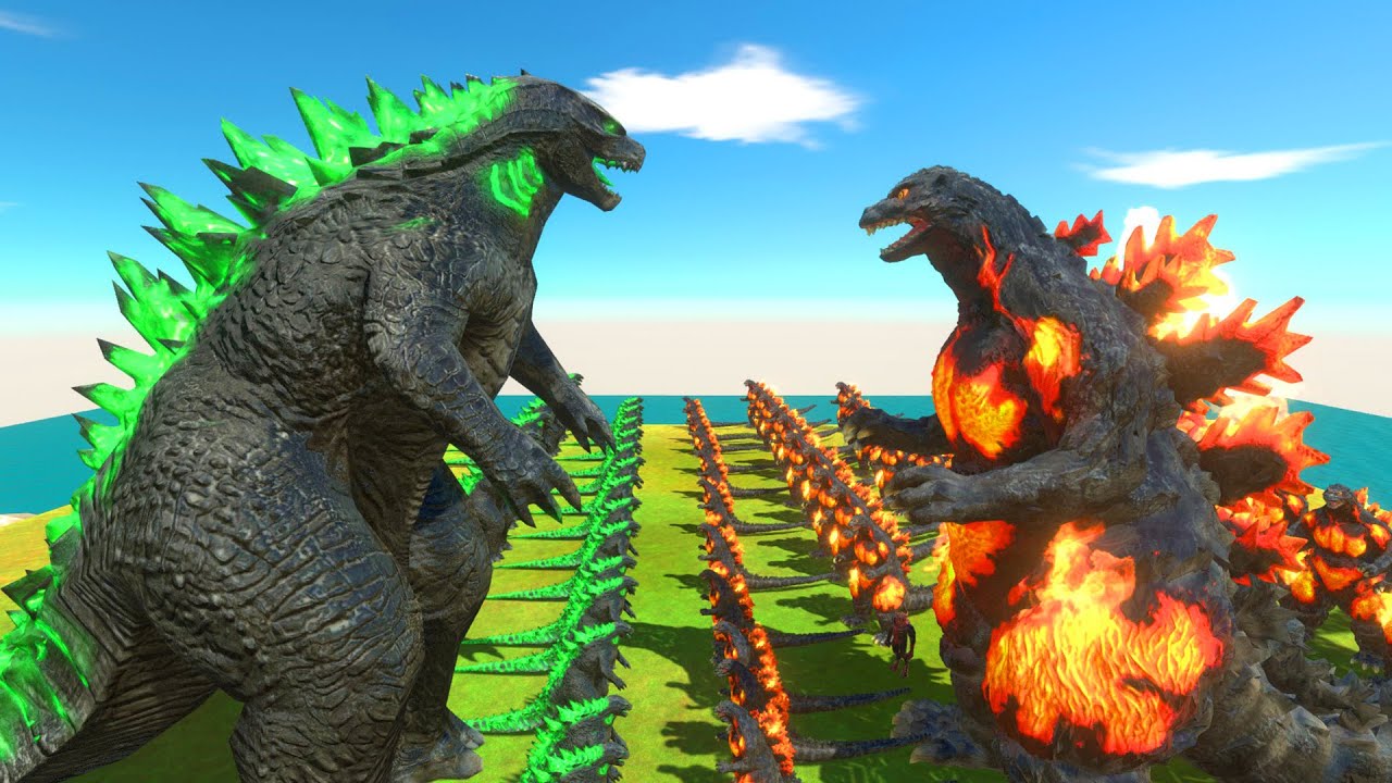 Growing Irradiated Godzilla VS Growing Burning Godzilla - Size ...