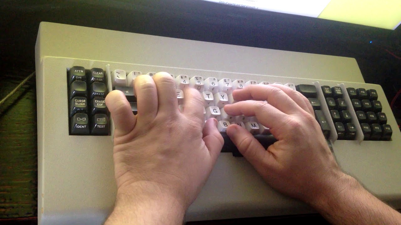 1979 rare plastic IBM 3278 Beamspring keyboard typing test: no solenoid ...