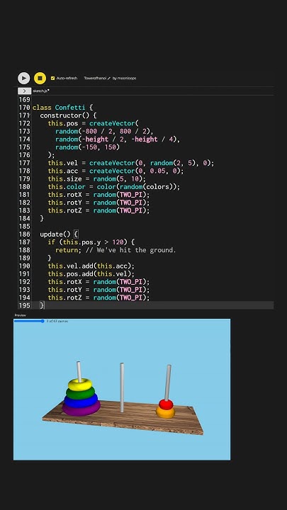 How To Code Tower Of Hanoi Final Part P5js Javascript Coding Learncoding Gamedev Youtube 
