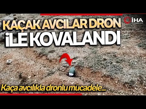 Dronu Gören Kaçak Avcılar Yüzlerini Kapatıp Kaçmaya Çalıştı