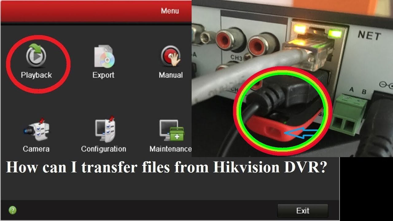 How to do backup on USB Hikvision DVR / NVR and Check Playback - YouTube