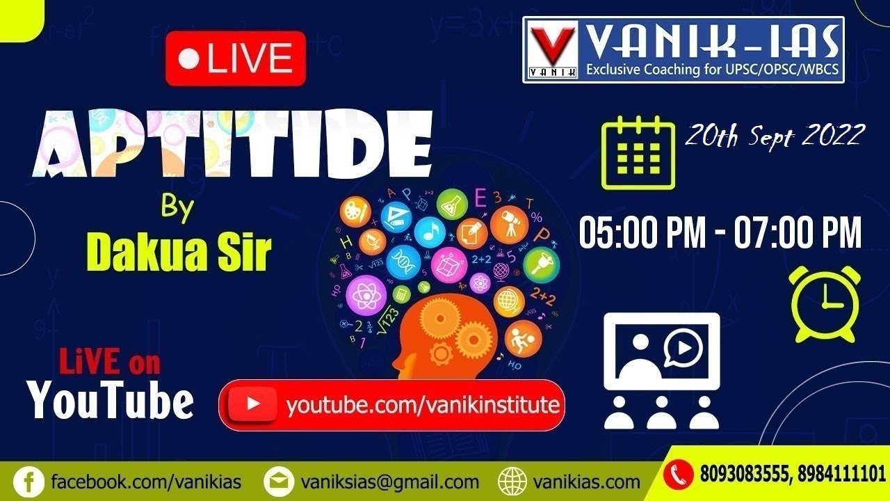 23rd SEPTEMBER | CSAT APTITUDE IAS, OAS AND WBCS |VANIK-IAS YOUTUBE ...