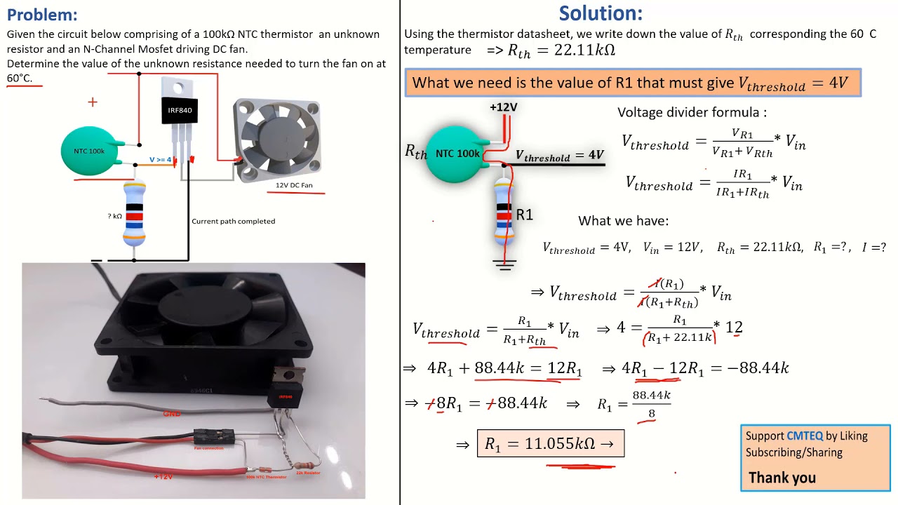 Thermistor MOSFET Fan controller (How to specify the turn ON ...