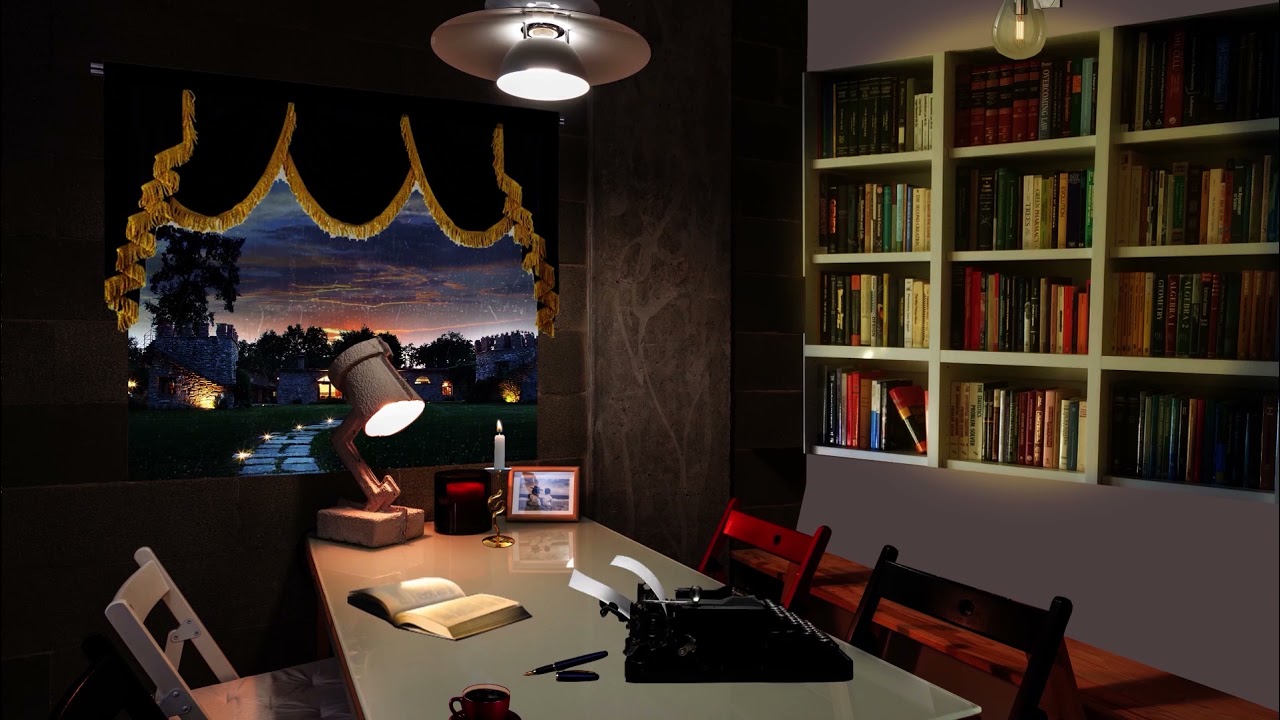 ASMR Cozy Study Room Ambience with Rain Sounds - ambient deep focus ...