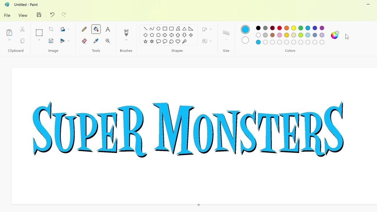 How to draw the Super Monsters logo using MS Paint | How to draw on ...