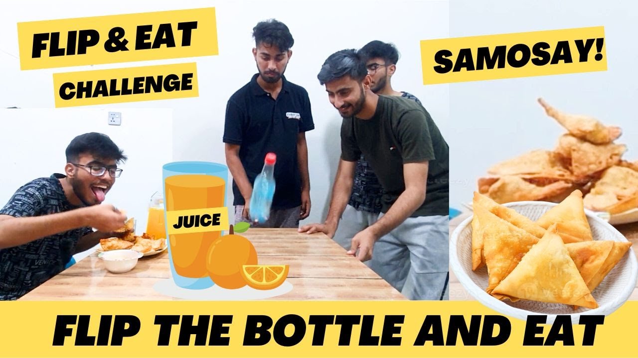 Flip & Eat | Flip The Bottle And Eat Challenge - YouTube