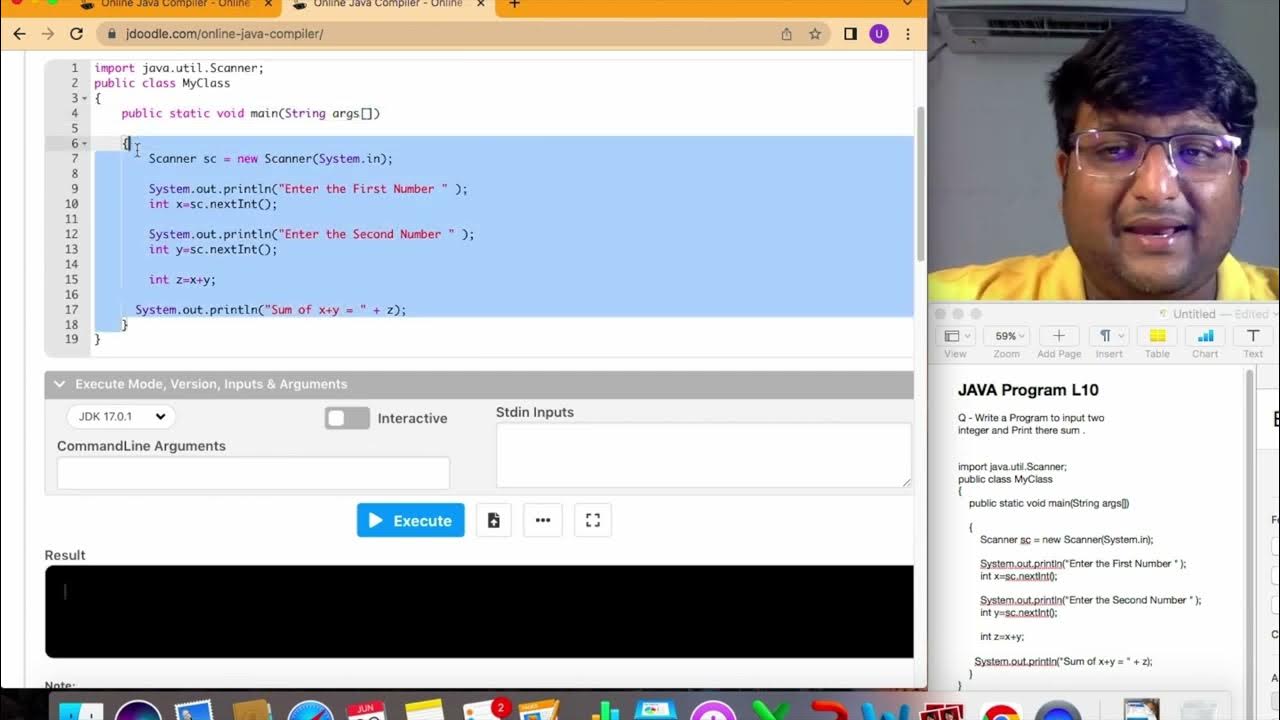 JAVA SUM OF TWO NUMBERS L10 - YouTube
