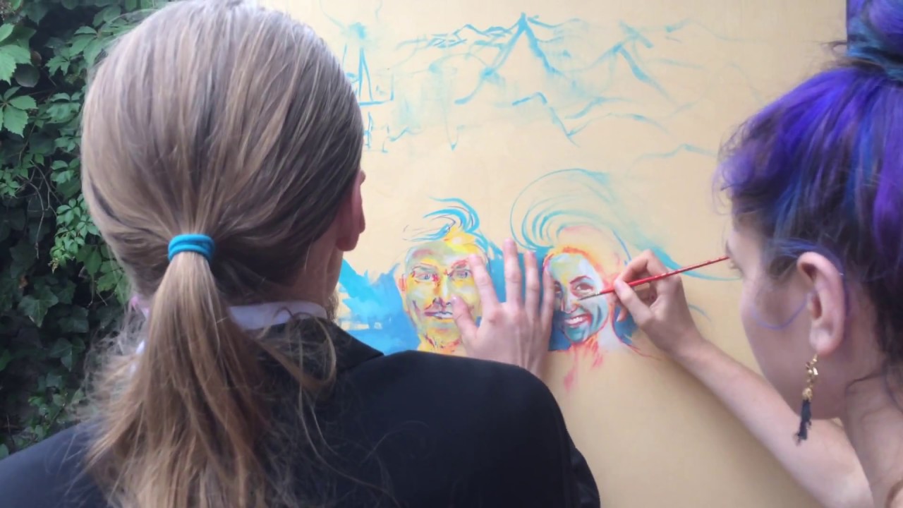 Adam Christoferson Wedding Painting Singing - YouTube