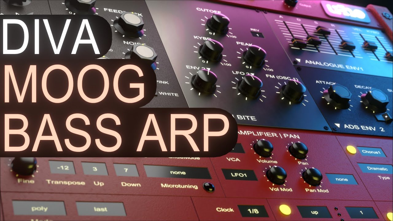 Diva Moog Bass ARP Sound Design Tutorial - YouTube