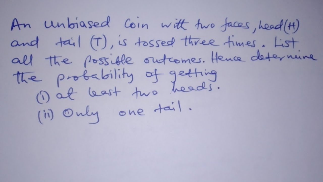 How to solve probability problem involving tossed Coin | Probability - YouTube