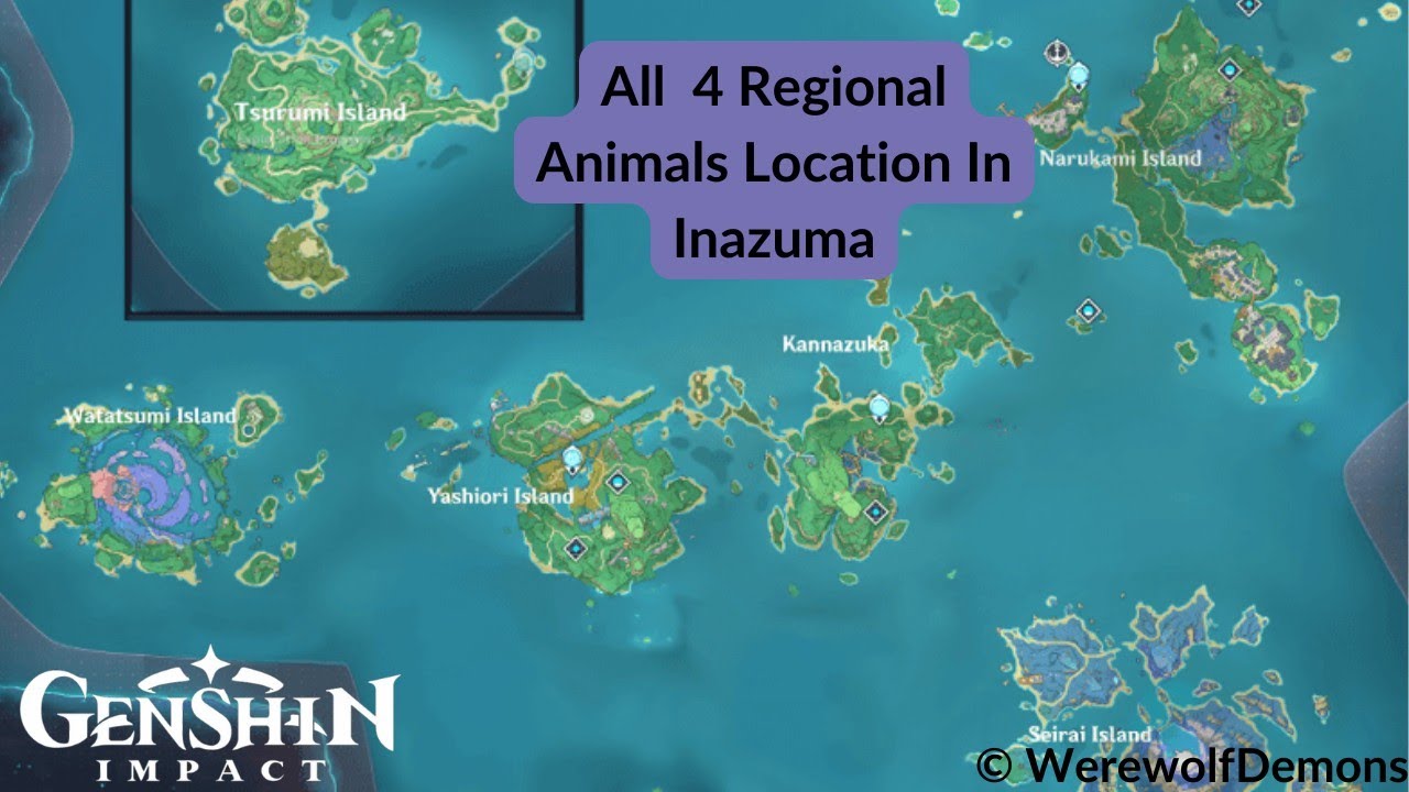 ALL 4 Inazuma Regional Animals For Irodori Poetry Quest | Genshin ...
