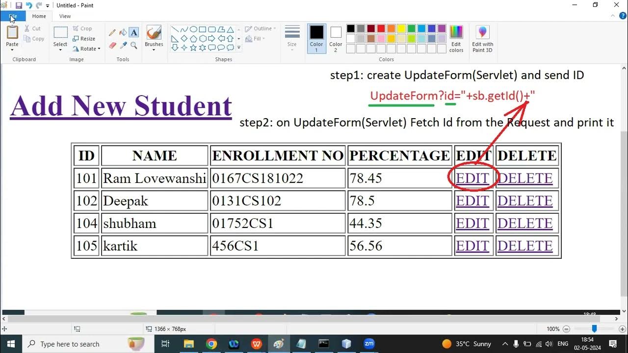 Update Delete Servlet JDBC - YouTube