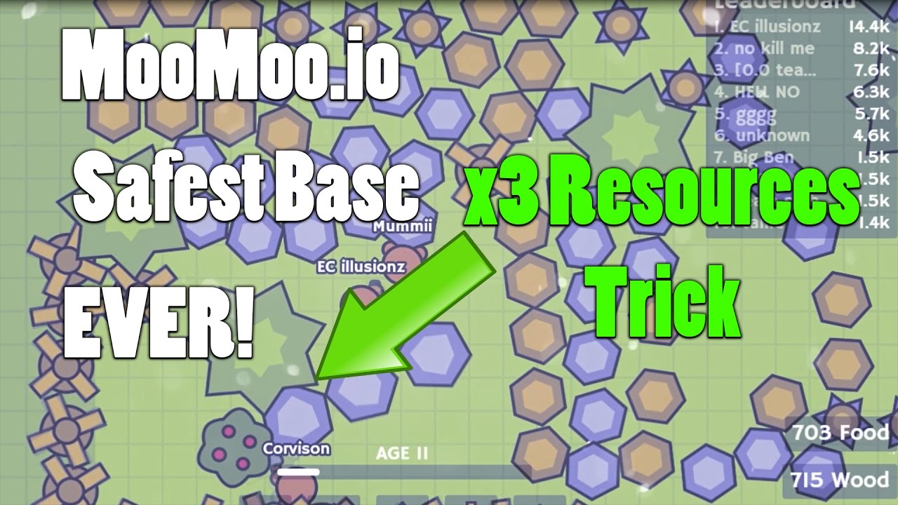 MooMoo.io - Safest fortress Ever + Resources x3 Trick And Farming With ...