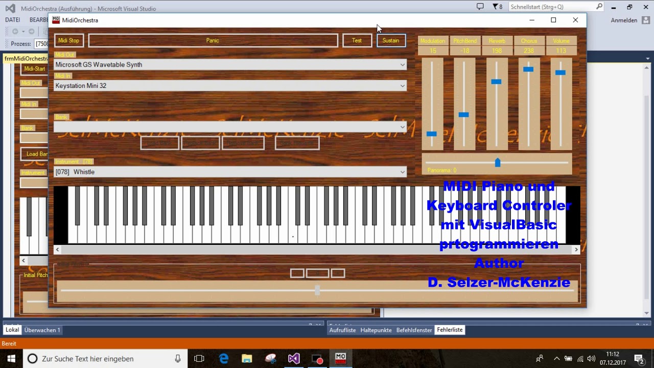 MIDI Piano und Keyboard Controler mit Visual Basic programmieren - YouTube
