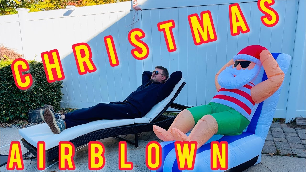 Santa in Beach Chair LED Airblown Inflatable Christmas unboxing - YouTube