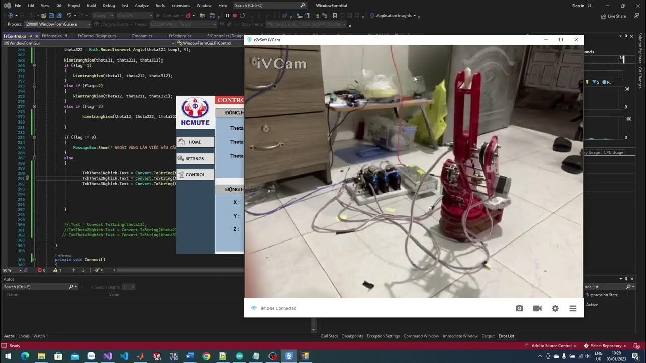 ROBOT 3DOF #csharp #arduino - YouTube