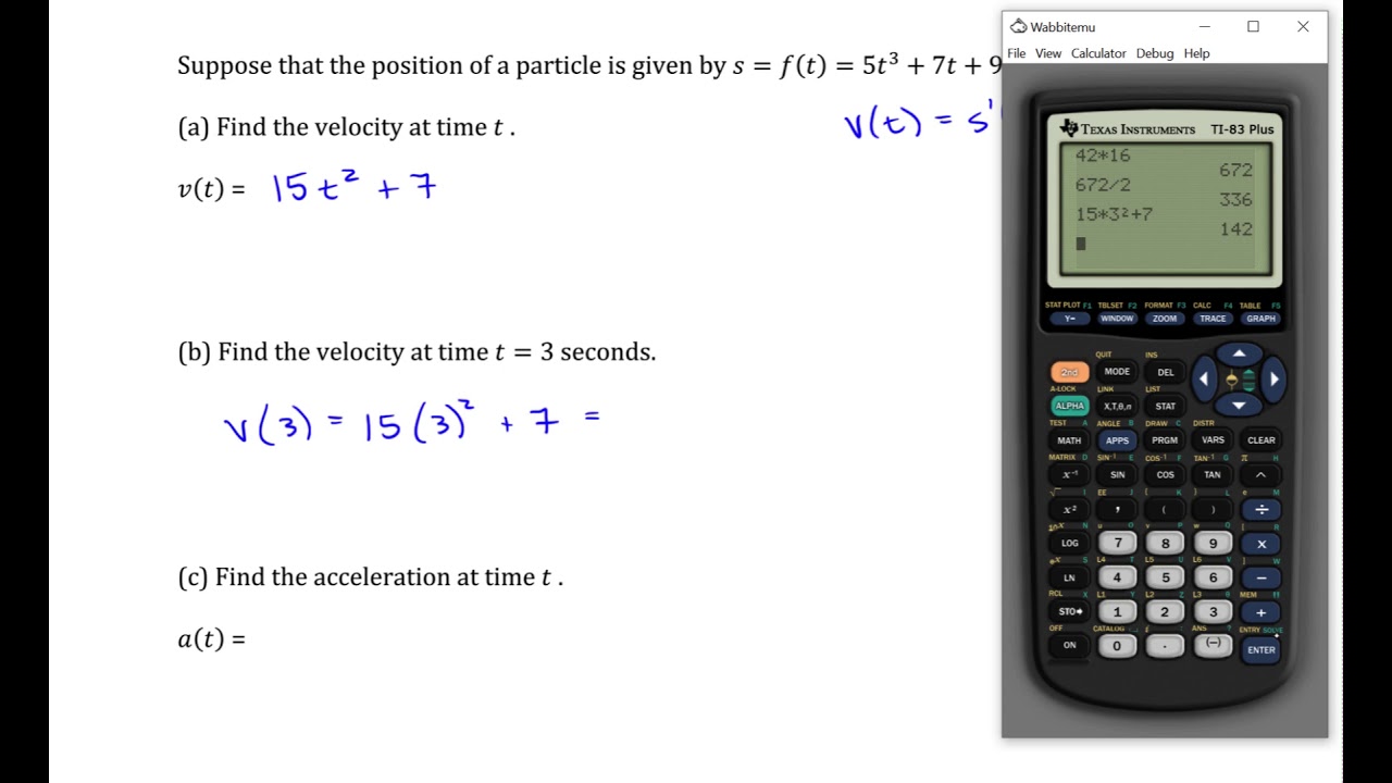 Derivative - Applications: Position, Velocity and Acceleration - YouTube