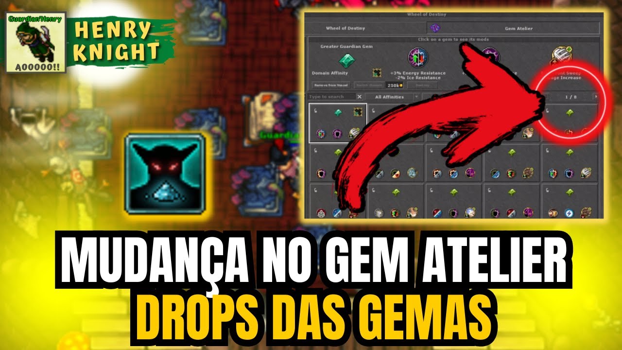 TIBIA - MUDANÇA NO SISTEMA GEM ATELIER, DROPS DAS GEMAS - YouTube