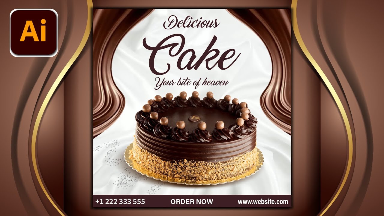 How To Make Cake Advertising Poster Design | Adobe Illustrator CC - YouTube