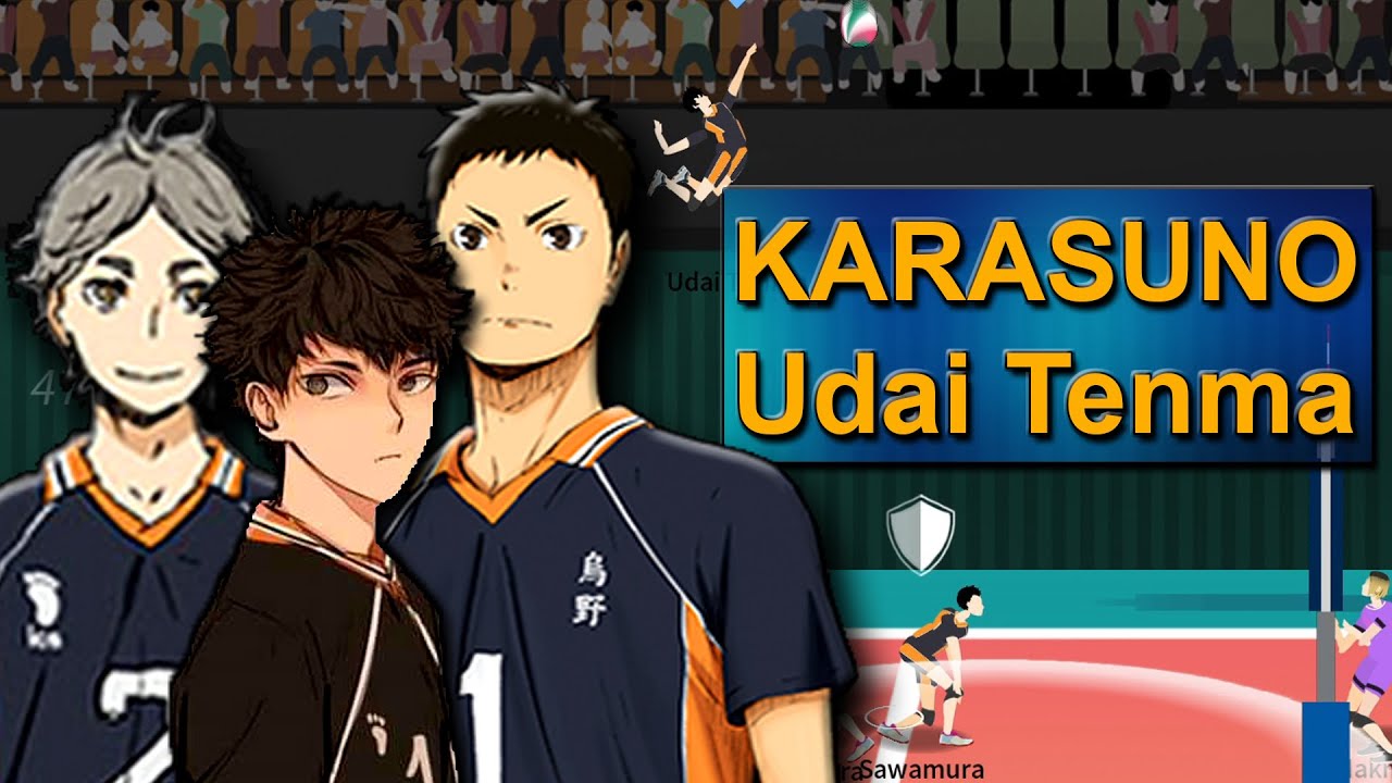 The Spike. Volleyball 3x3. Karasuno. Udai Tenma haikyuu Little giant ...
