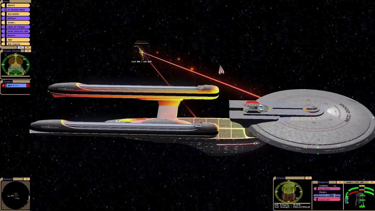 Excelsior Class vs Klingon C7 Battlecruiser | KM | Star Trek Bridge ...